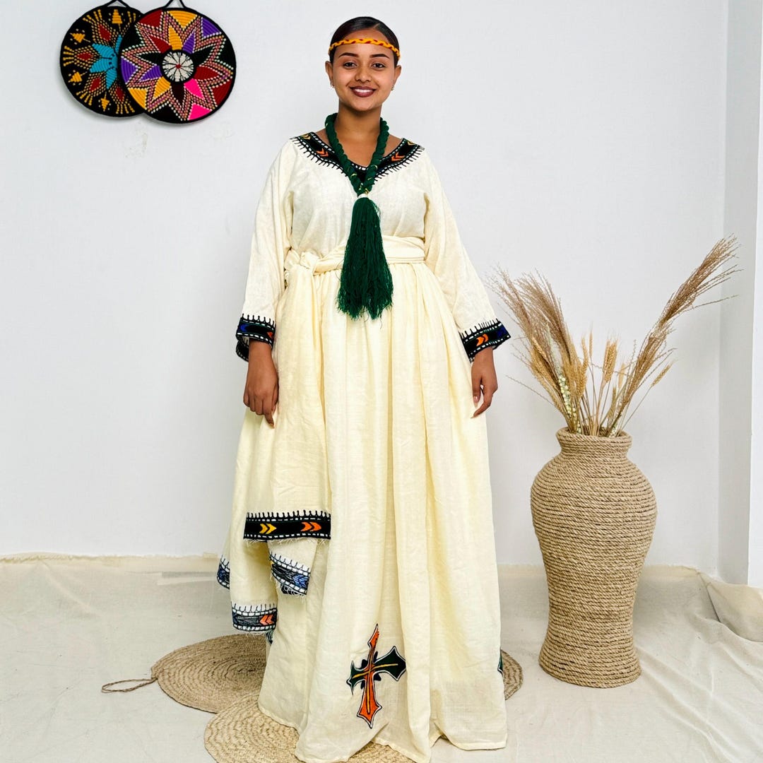 Habesha Dress | Elegant Dark Blue Design | Cultural Celebrations ...