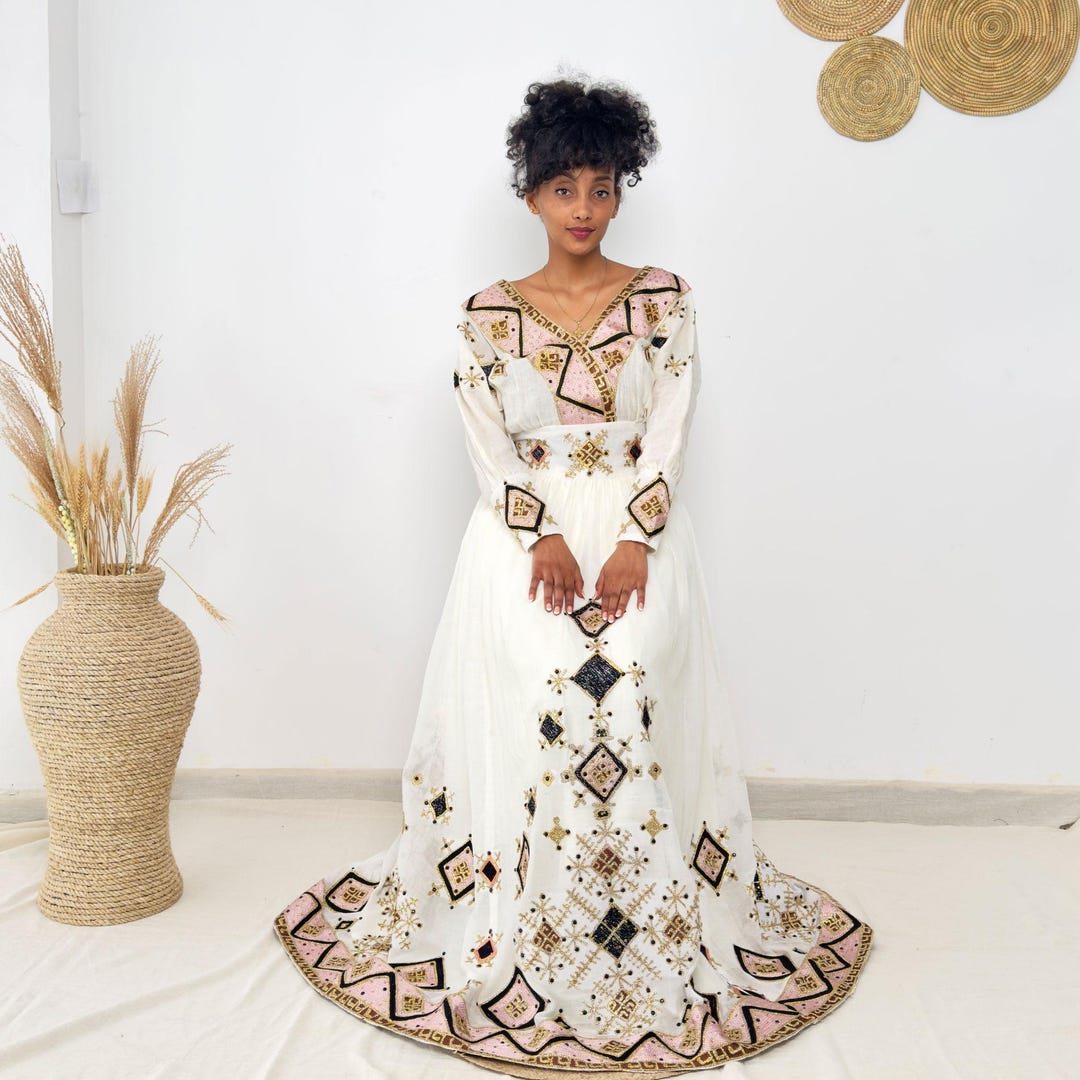 Habesha Kemis | Intricate Tibeb Design | Habesha Wedding Dress ...