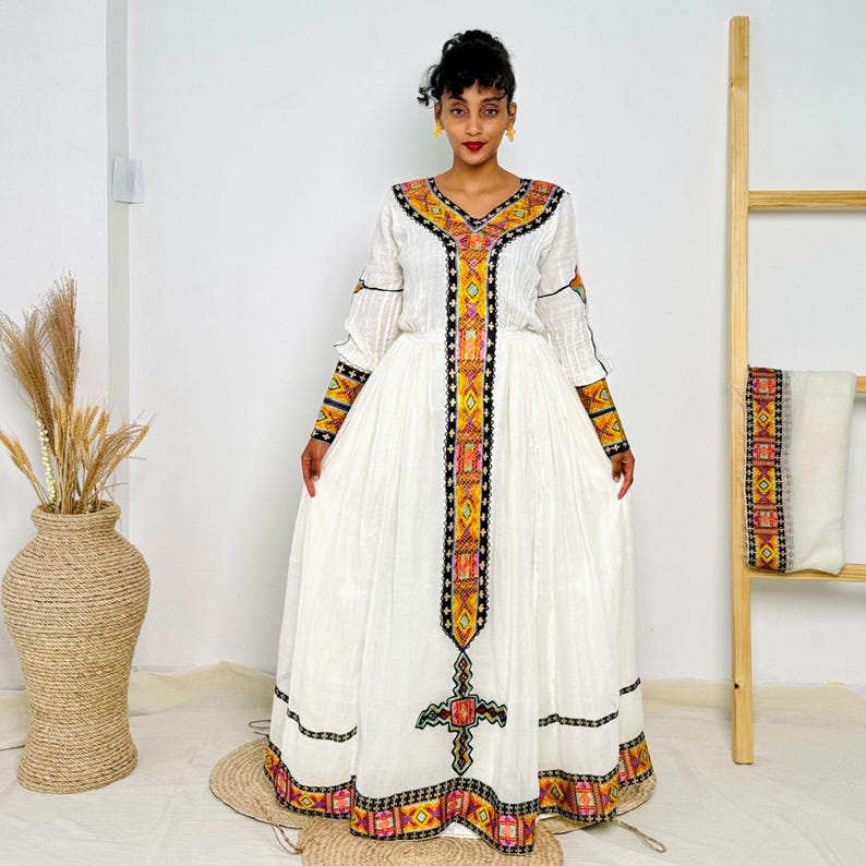 Colorful Habesha Dress Intricate Patterns Ethiopian Dress Hab30 - Etsy