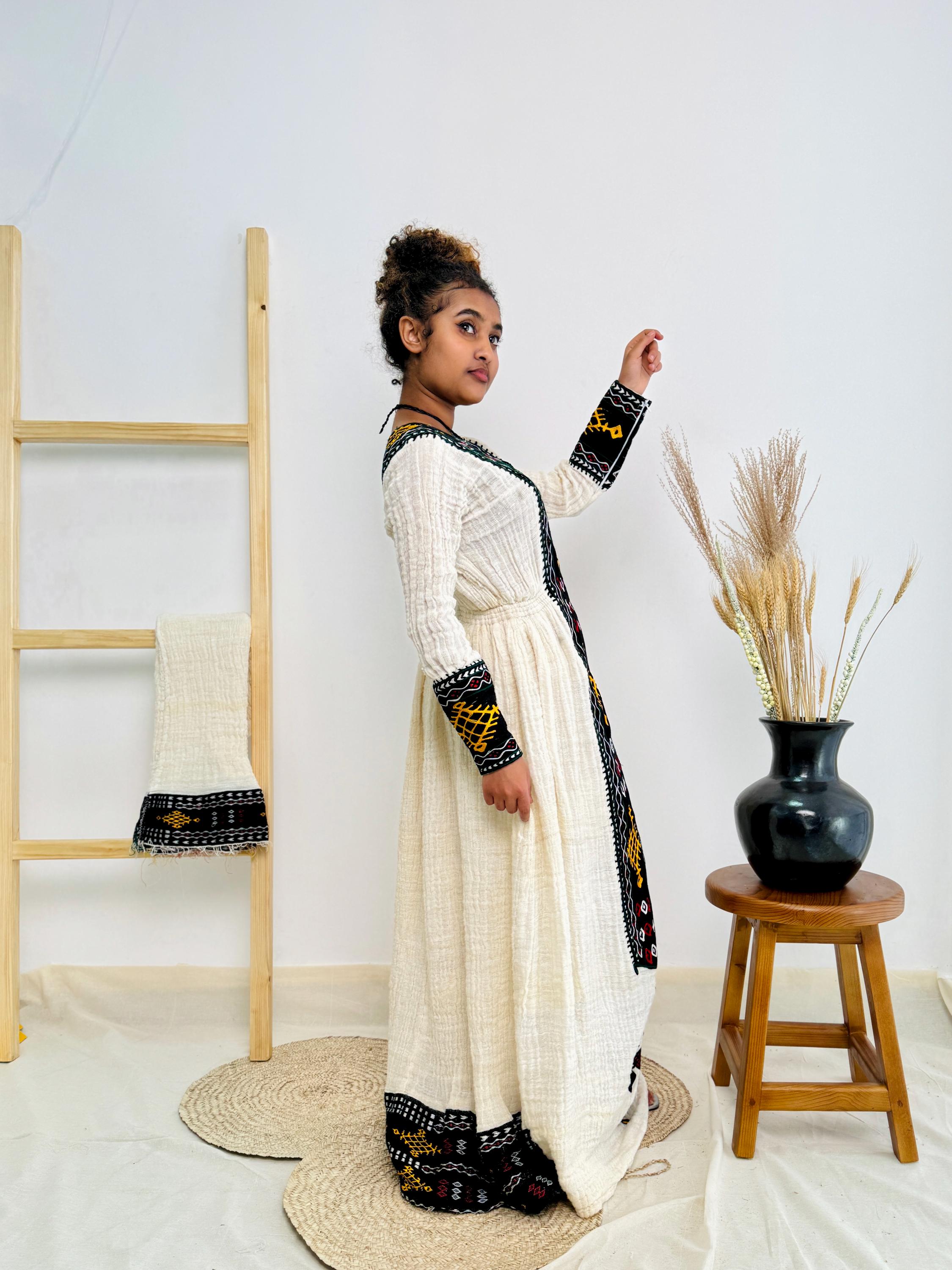 Gorgeous Black Habesha Dress With Elegant Cultural Design Stunning ...