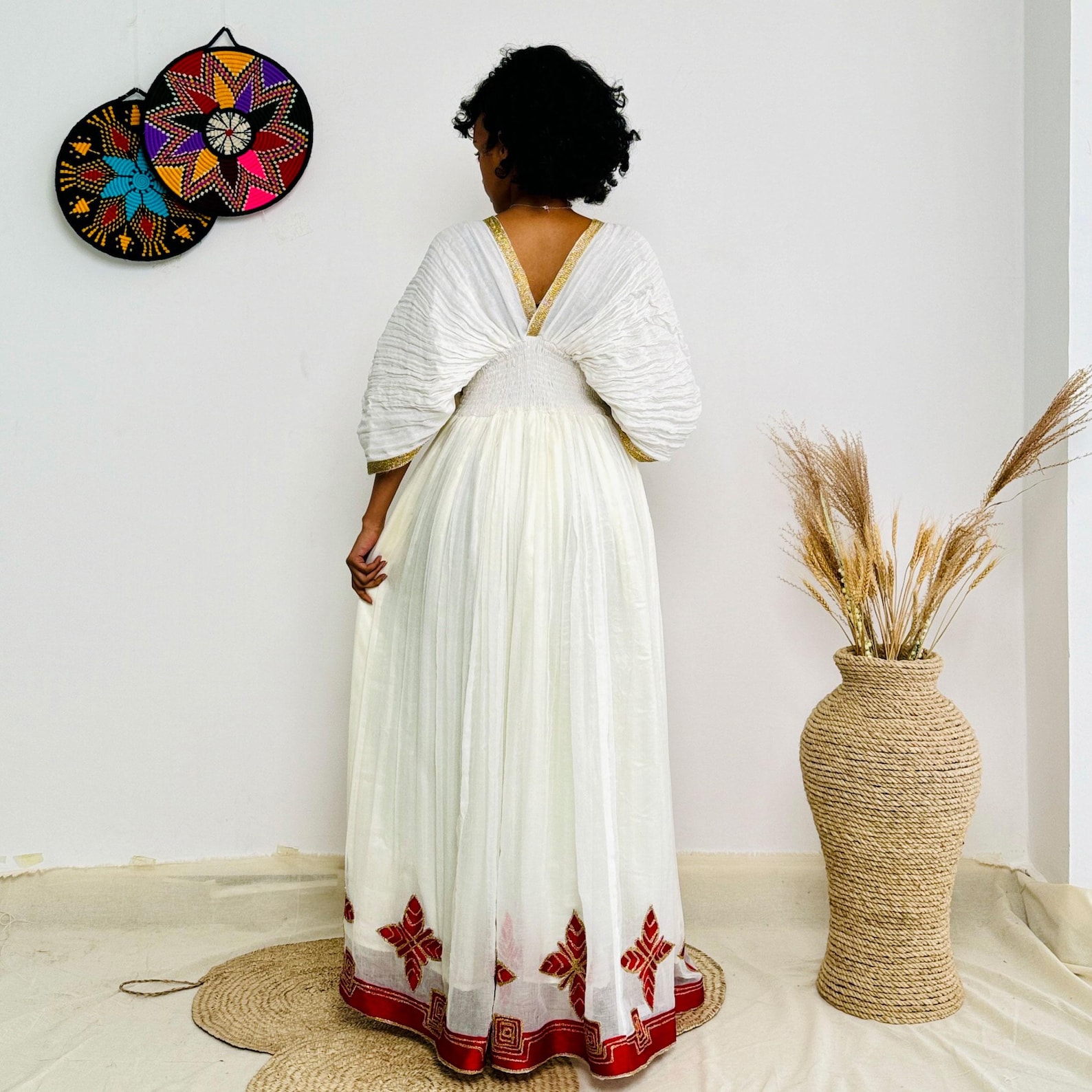 Simple Red Habesha Dress Minimalist Design Habesha Kemis Hab51 - Etsy