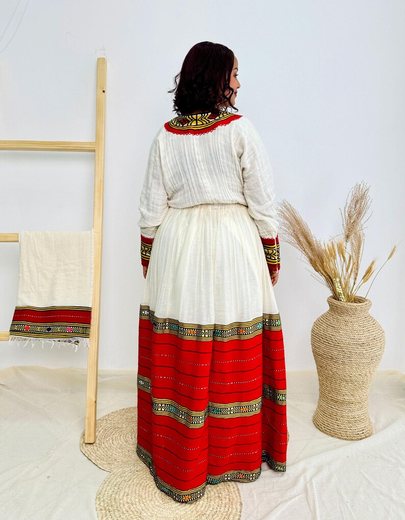 Vibrant Red Cultural Dress Traditional Habesha Dress Hab36 - Etsy