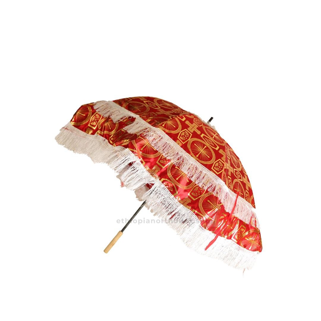 Ethiopian Orthodox Church Umbrella With 2 Layers የቤተ-ክርስቲያን ጥላ in Red ...