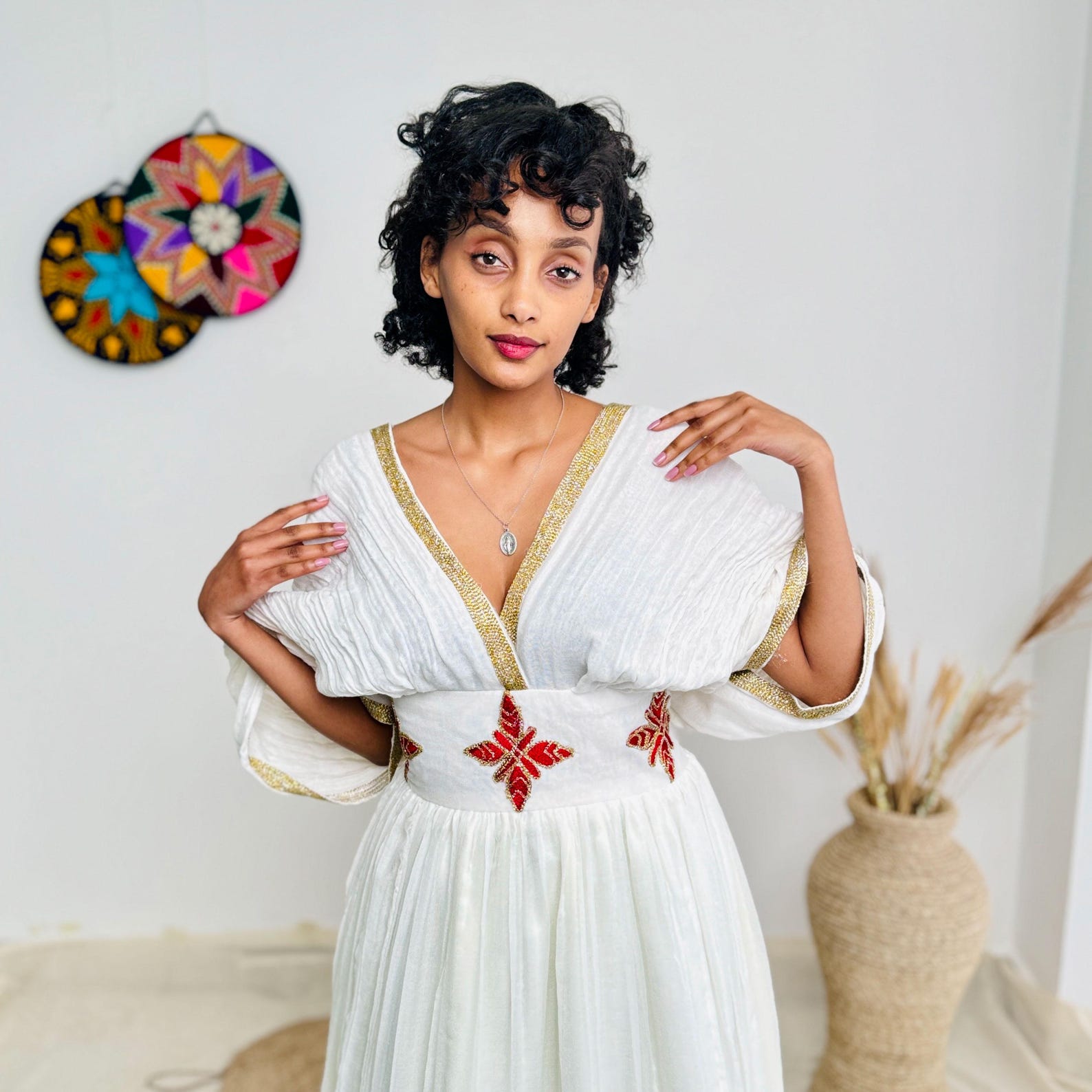 Simple Red Habesha Dress Minimalist Design Habesha Kemis Hab51 - Etsy