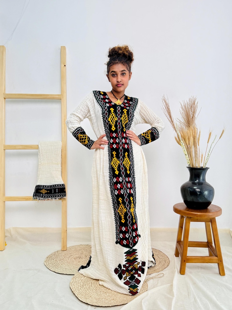 Gorgeous Black Habesha Dress With Elegant Cultural Design Stunning ...