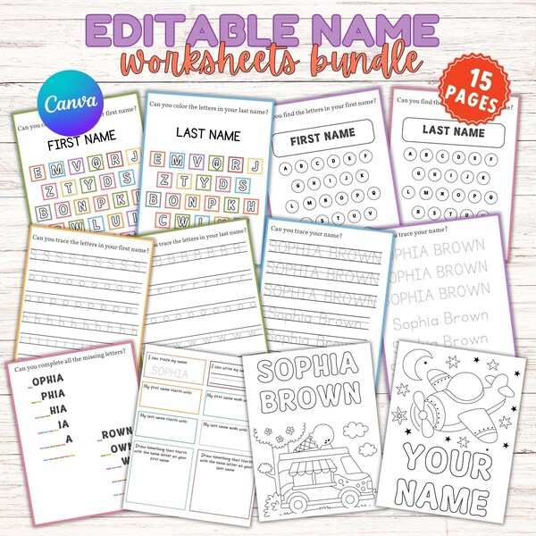 Printable Custom Name Coloring Page for Toddler, Preschool, Pre-k, Name ...