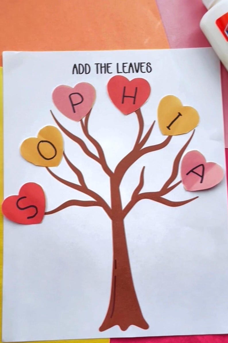 Valentine's Day Name Craft for Toddler, Preschool, Pre-k, Kindergarten ...