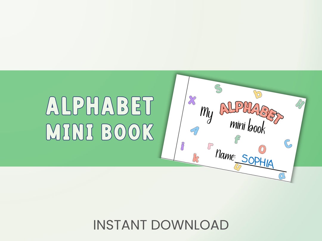 Alphabet Mini Book, Printable Literacy Workbook for Preschool, Pre-k ...