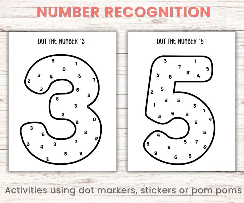 Toddler Learning Binder, Numbers Recognition and Number Matching ...
