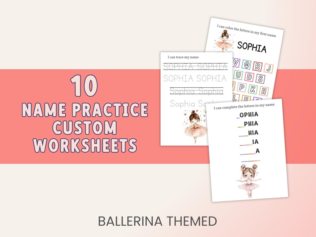 Name Tracing Printable for Girls, Personalized Preschool Name Practice ...