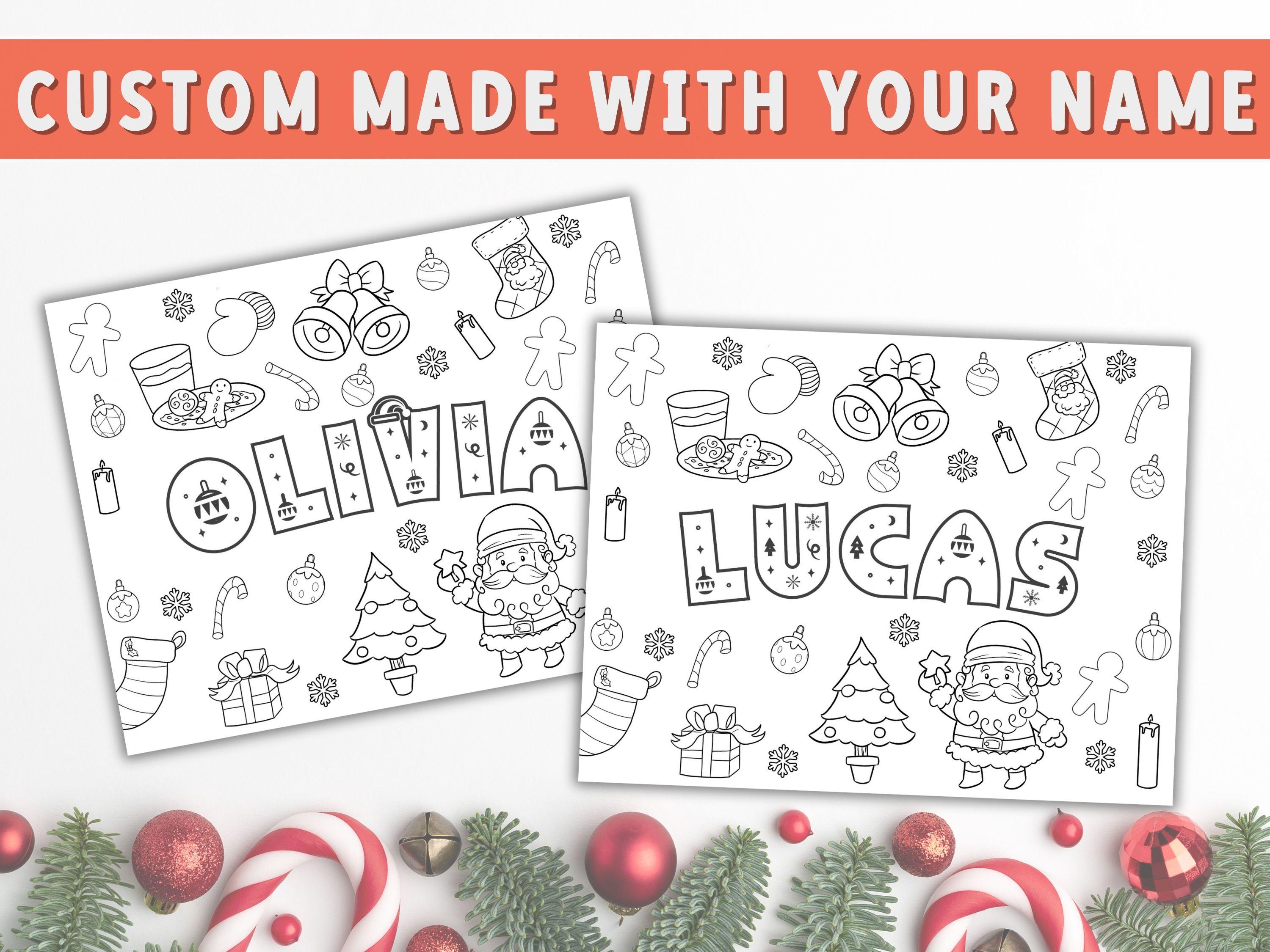 Christmas Custom Name Coloring Page for Toddler, Preschool, Pre-k, Name ...