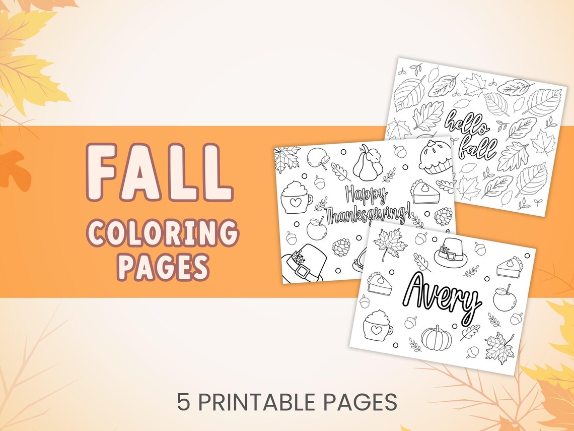 Fall Coloring Pages for Preschool, Pre K, Kindergarten Kids Autumn ...