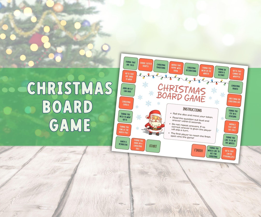 Christmas Game for Kids and Family, Christmas Board Game, Printable ...