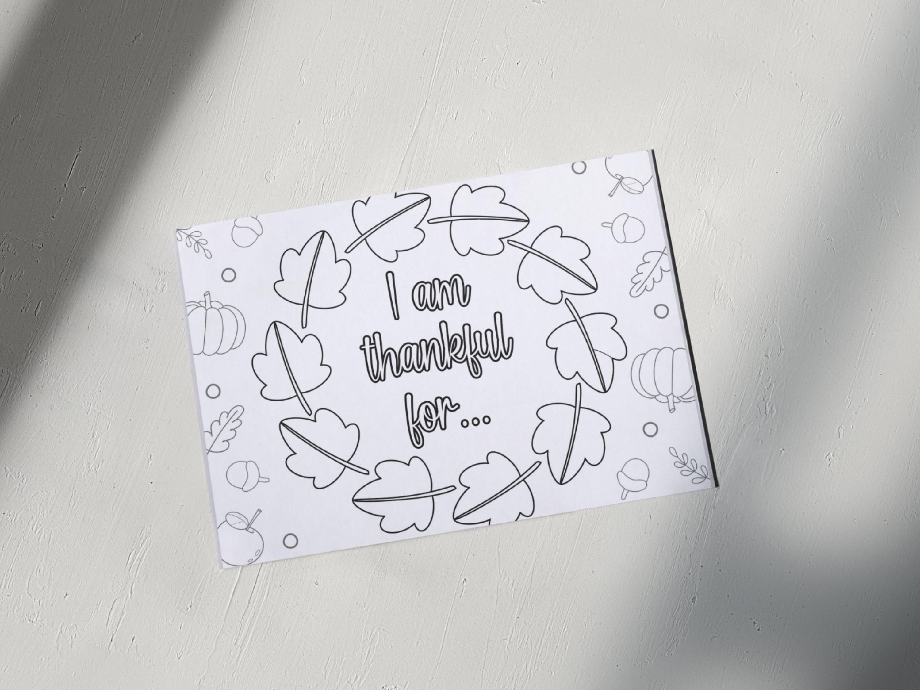 I Am Thankful for Printable Activity for Kids, Thankful List, Family ...