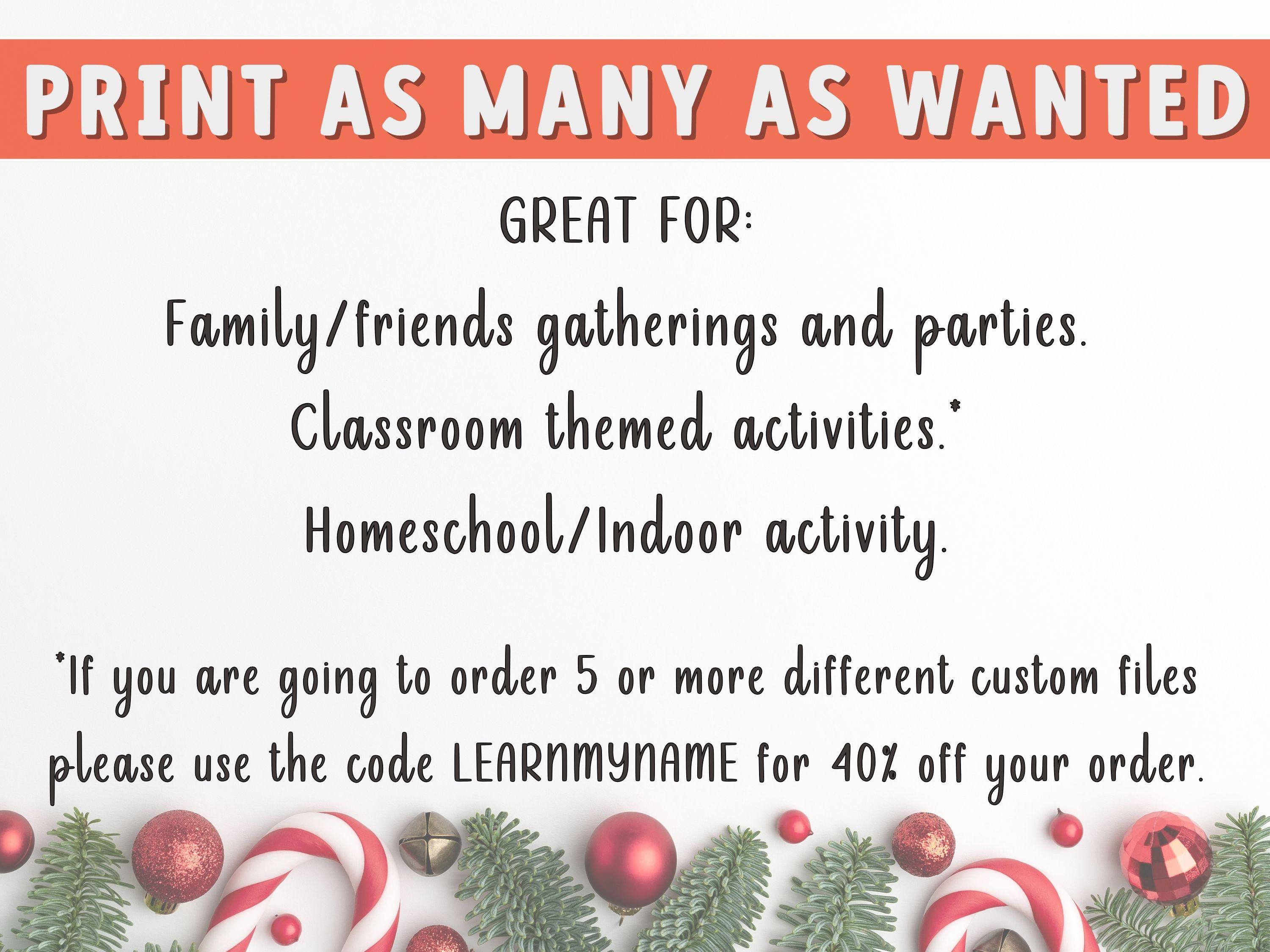 Christmas Custom Name Coloring Page for Toddler, Preschool, Pre-k, Name ...