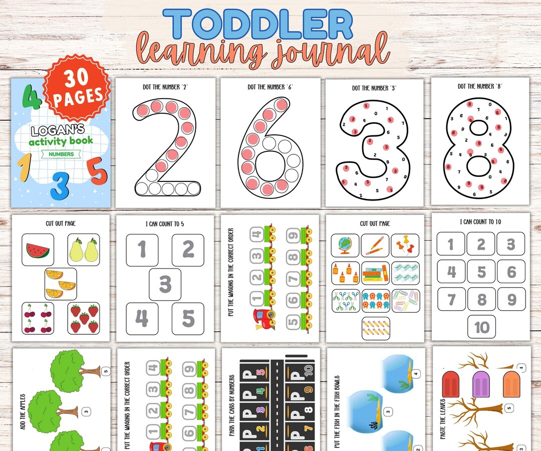 Toddler Learning Binder, Numbers Recognition and Number Matching ...