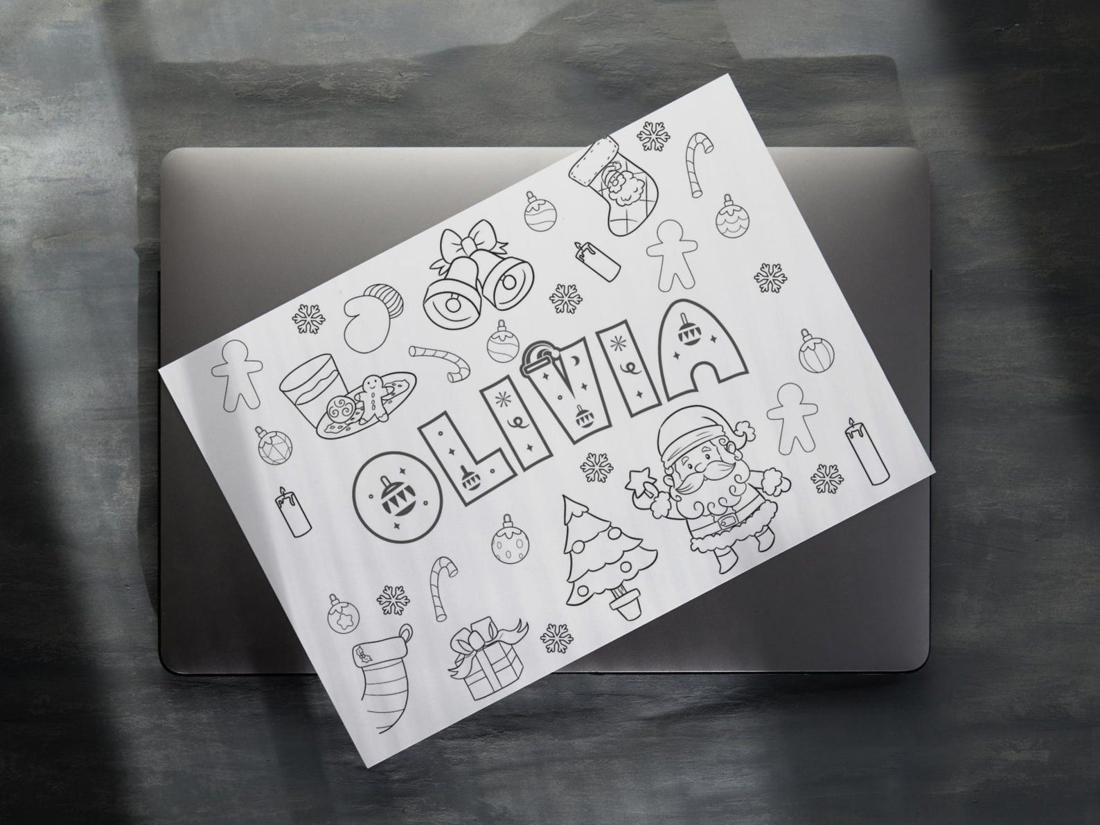 Christmas Custom Name Coloring Page for Toddler, Preschool, Pre-k, Name ...