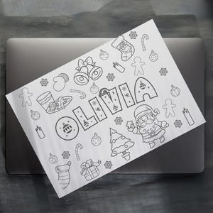 Christmas Custom Name Coloring Page for Toddler, Preschool, Pre-k, Name ...