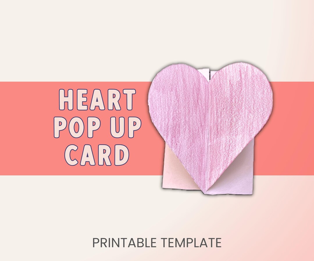 Printable Pop up Heart Valentine's Day Card From Kids, 3d Classroom ...