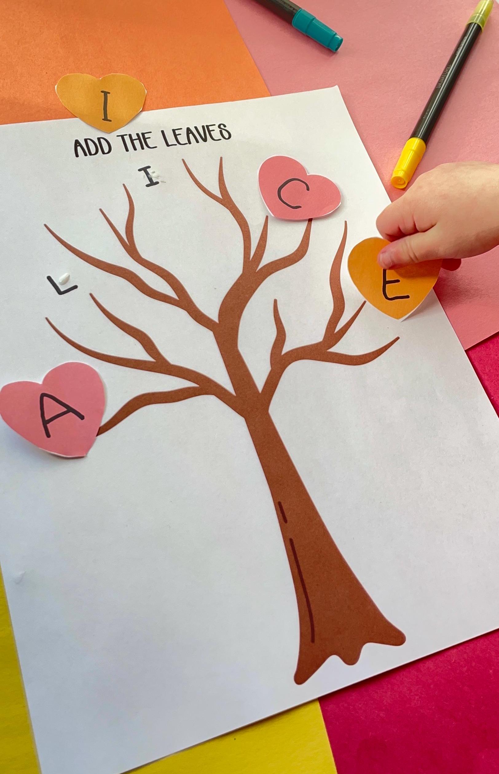 Valentine's Day Name Craft for Toddler, Preschool, Pre-k, Kindergarten ...