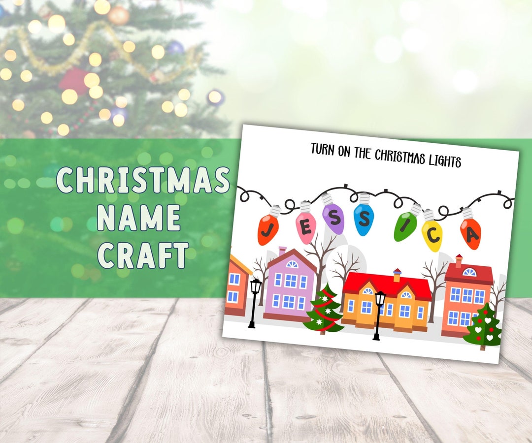Christmas Lights Name Craft for Toddler, Preschool, Pre-k, Kindergarten ...