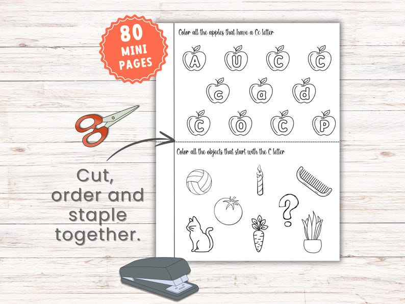 Alphabet Mini Book, Printable Literacy Workbook for Preschool, Pre-k ...