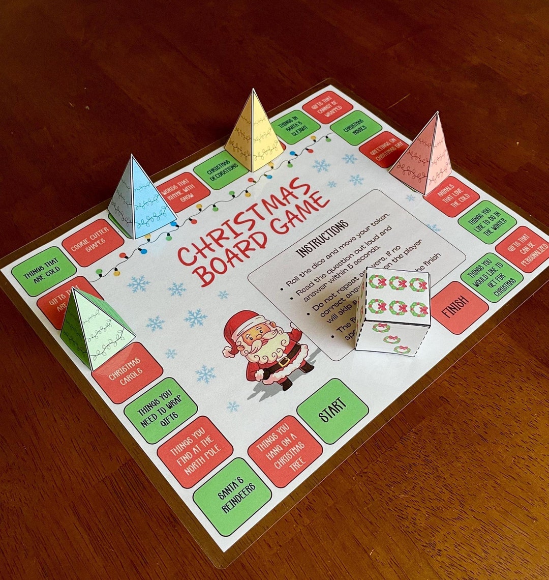 Christmas Game for Kids and Family, Christmas Board Game, Printable ...