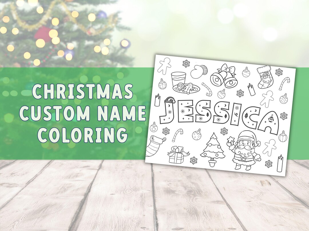 Christmas Custom Name Coloring Page for Toddler, Preschool, Pre-k, Name ...