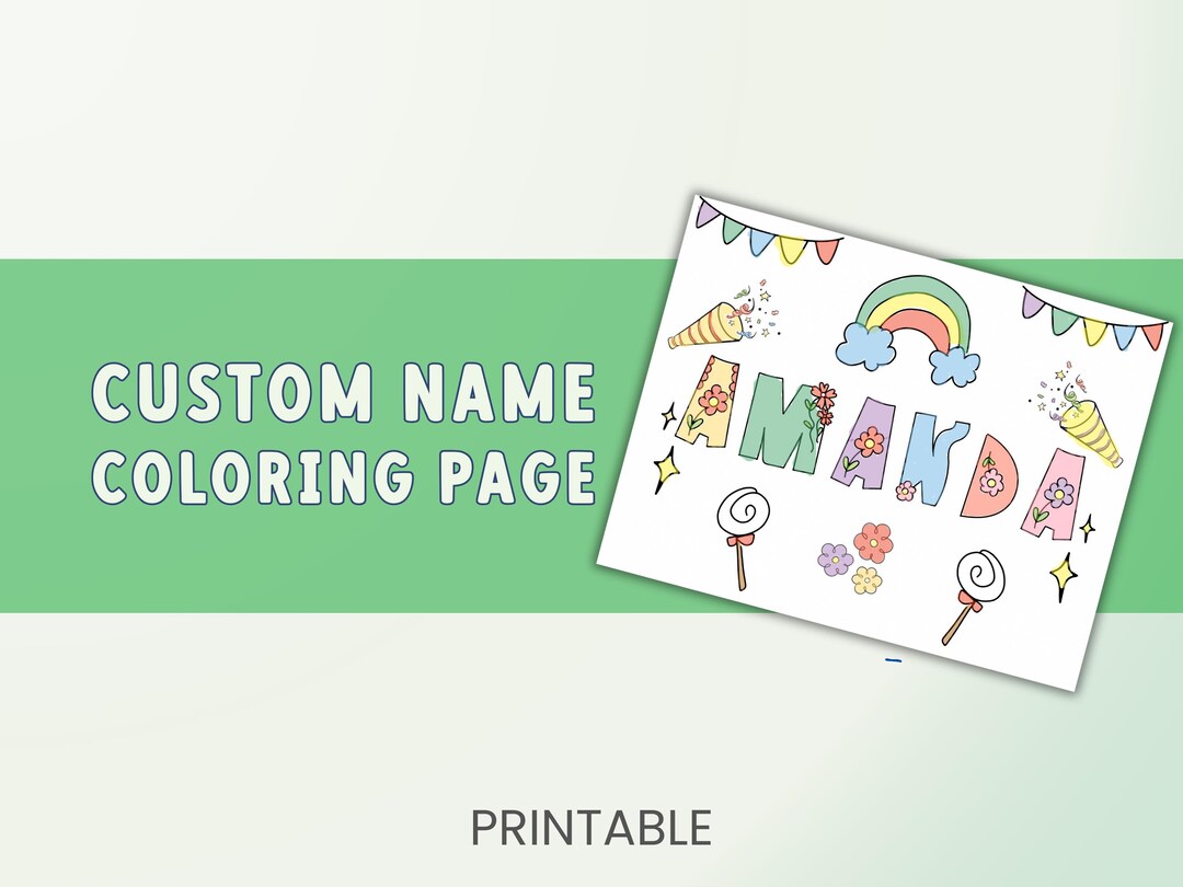 Printable Custom Name Coloring Page for Toddler, Preschool, Pre-k, Name ...
