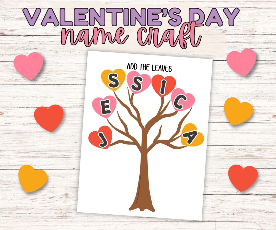 Valentine's Day Name Craft for Toddler, Preschool, Pre-k, Kindergarten ...