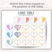 10 Easy Logic Table Bundle Printable Shapes and Colors Logic Table ...