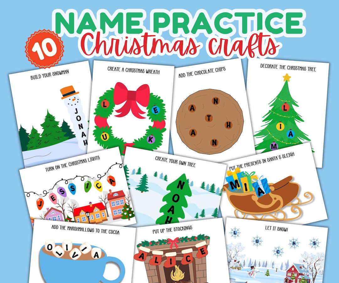 10 Christmas Name Crafts for Toddler, Preschool, Pre-k, Kindergarten ...