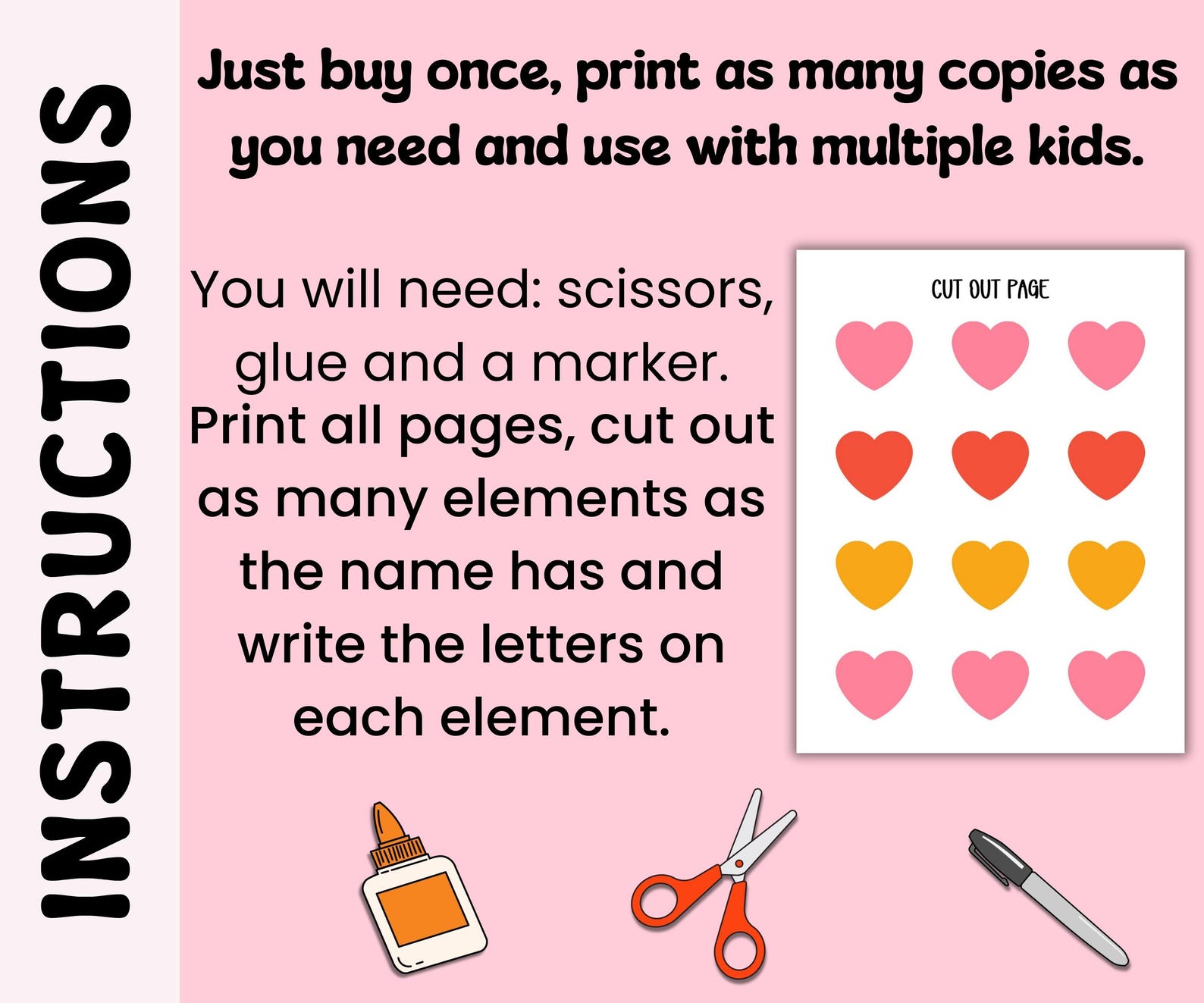 Valentine's Day Name Craft for Toddler, Preschool, Pre-k, Kindergarten ...