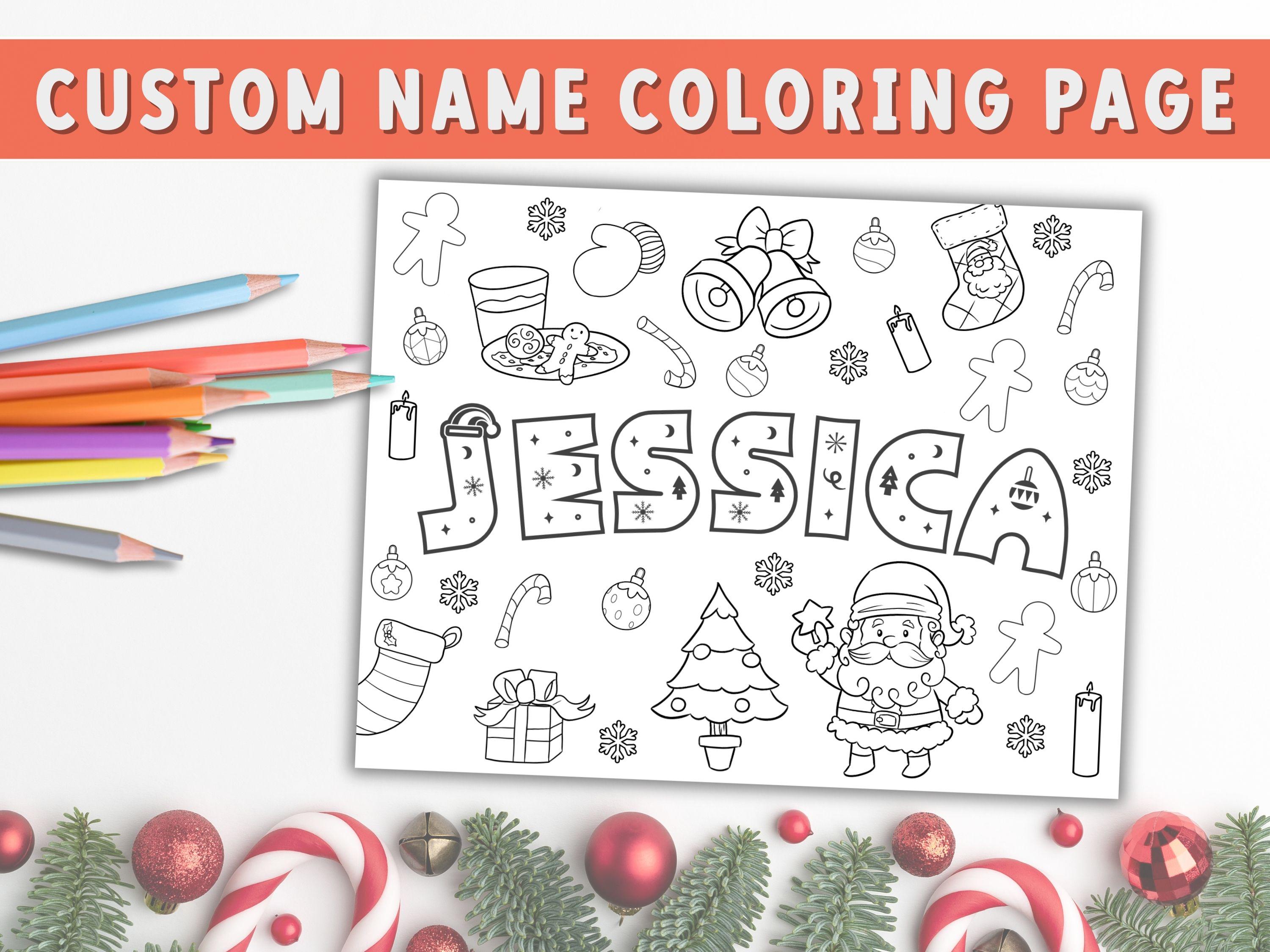 Christmas Custom Name Coloring Page for Toddler, Preschool, Pre-k, Name ...