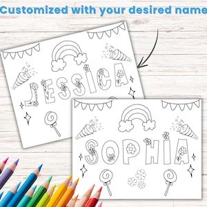 Printable Custom Name Coloring Page for Toddler, Preschool, Pre-k, Name ...