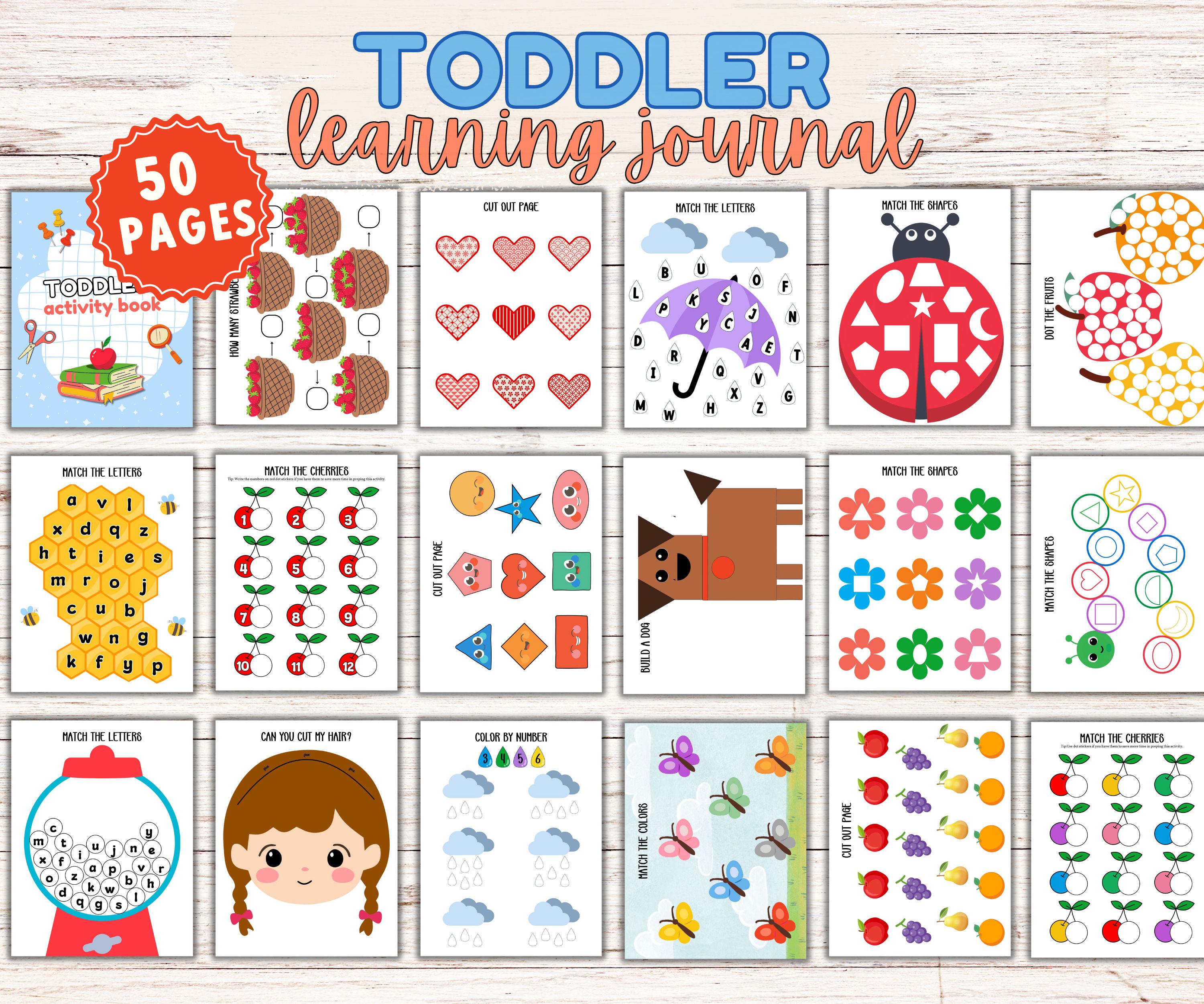Toddler Learning Journal, Printable Toddler Activity Book, Preschool ...