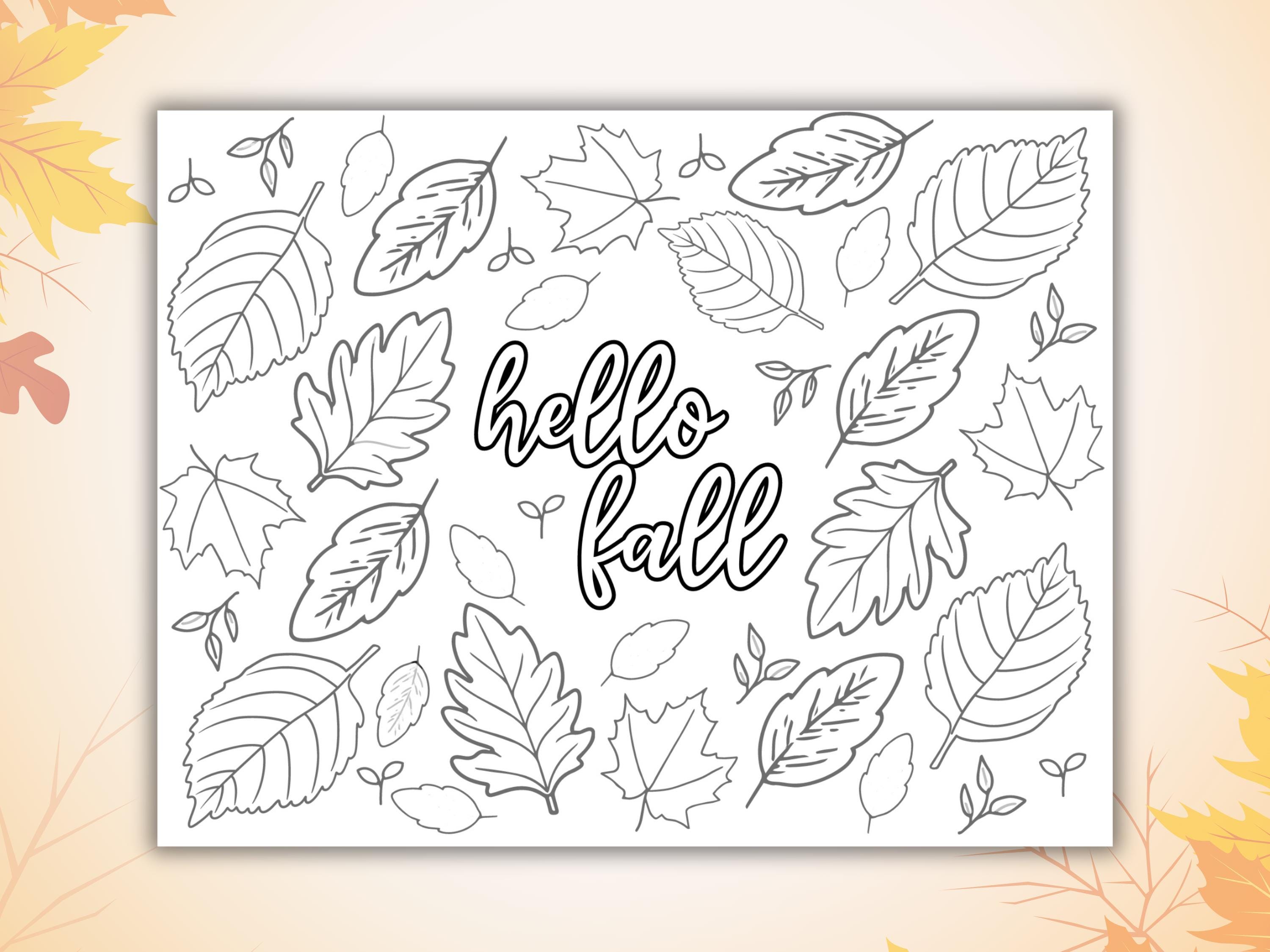 Fall Coloring Pages for Preschool, Pre K, Kindergarten Kids Autumn ...