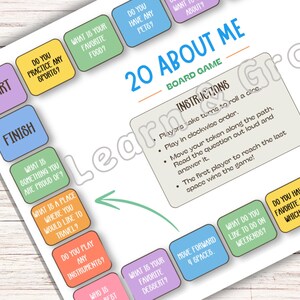 All About Me Printable Game for Kids, Back to School, Kindergarten ...