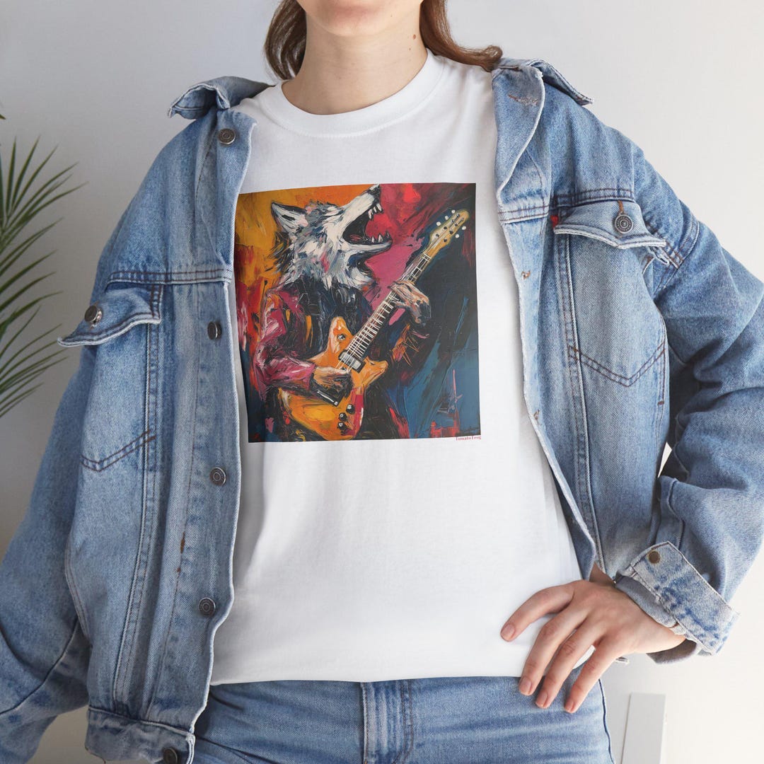 Rockstar Wolf T-shirt Bold Abstract Animal Music Art Tee - Etsy
