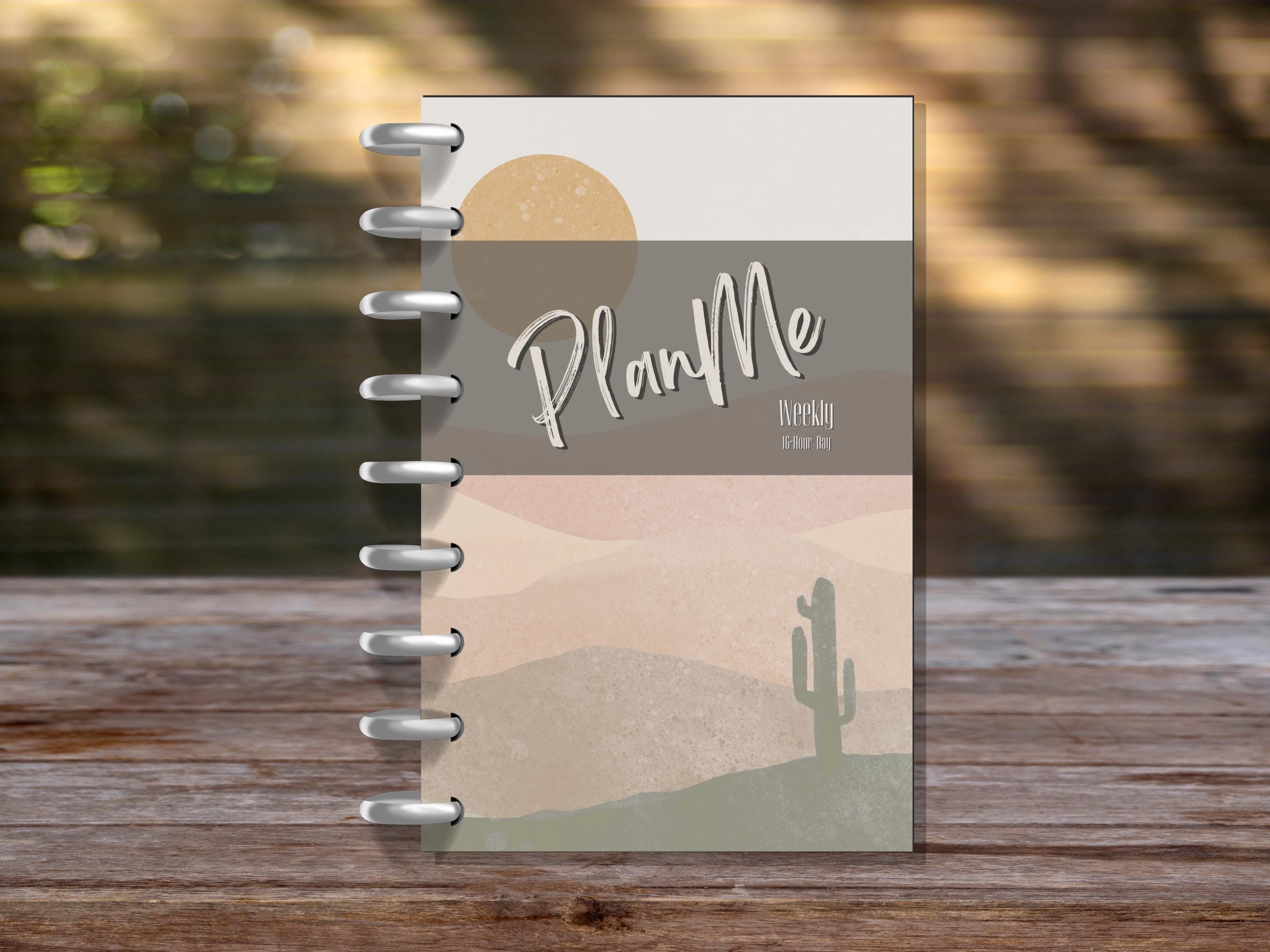 2025 Undated Weekly Planner, Desert Cactus Cover, 16-hr Day, Monthly ...
