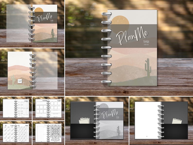 2025 Undated Weekly Planner, Desert Cactus Cover, 16-hr Day, Monthly ...