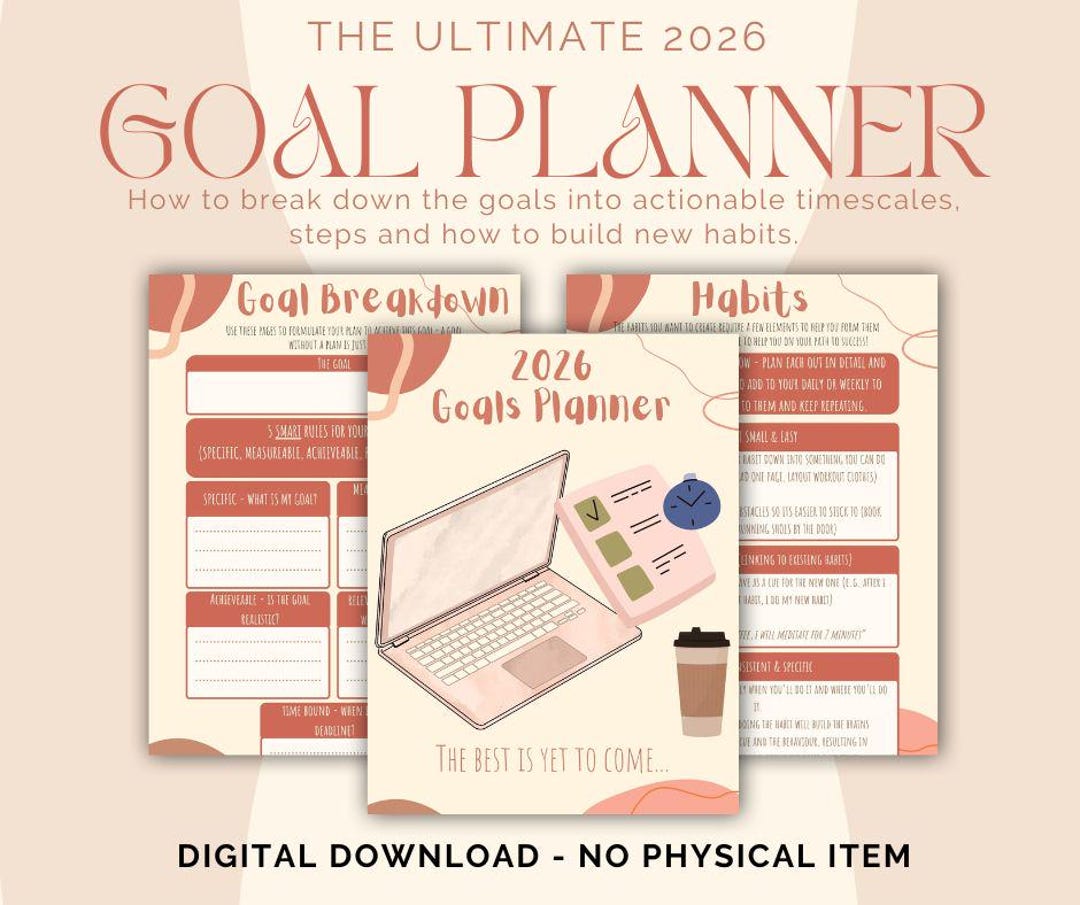 New Year Goal Planner 2026 | SMART Goals & Habit Tracker | Printable ...