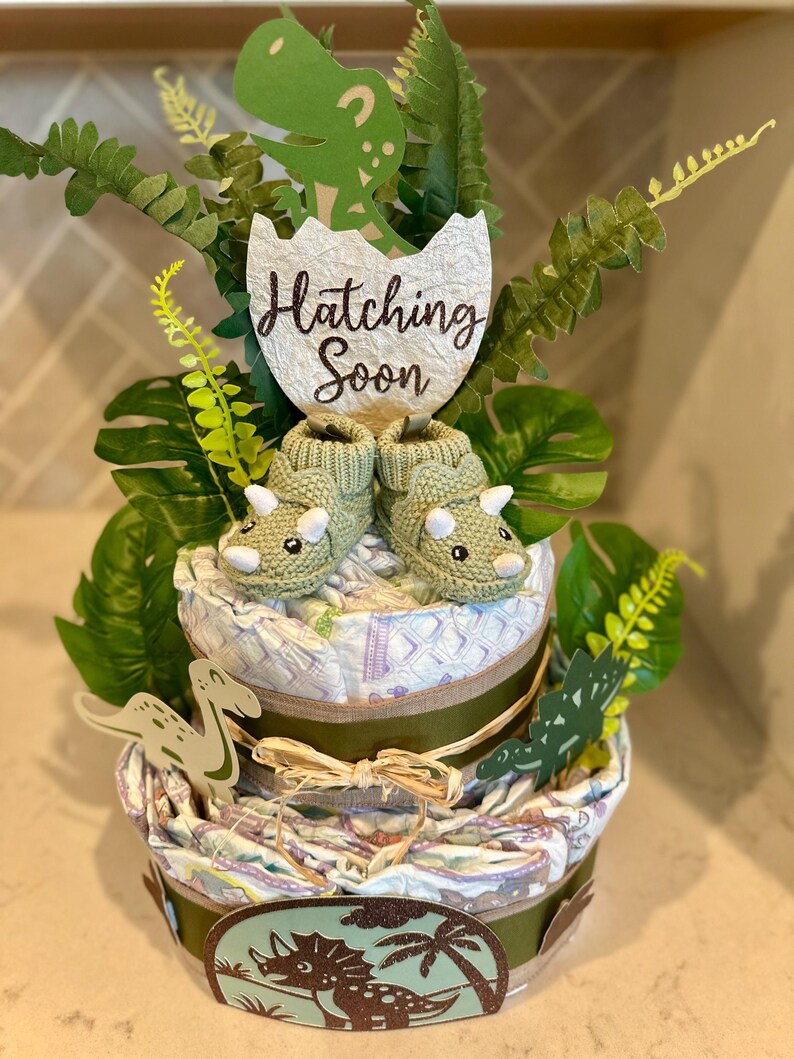 Dinosaur Baby Shower Cake Topper Dino Cake Topper Hatching Soon Cake ...