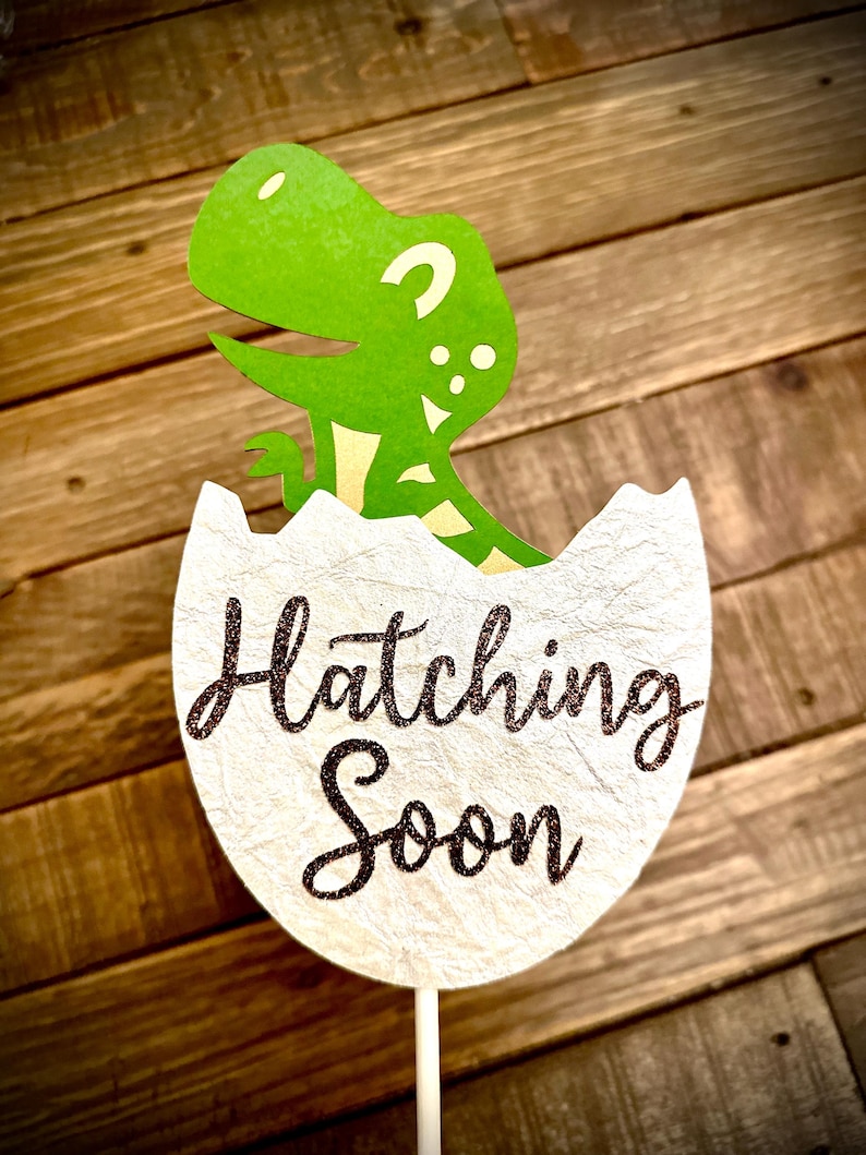 Dinosaur Baby Shower Cake Topper Dino Cake Topper Hatching Soon Cake ...