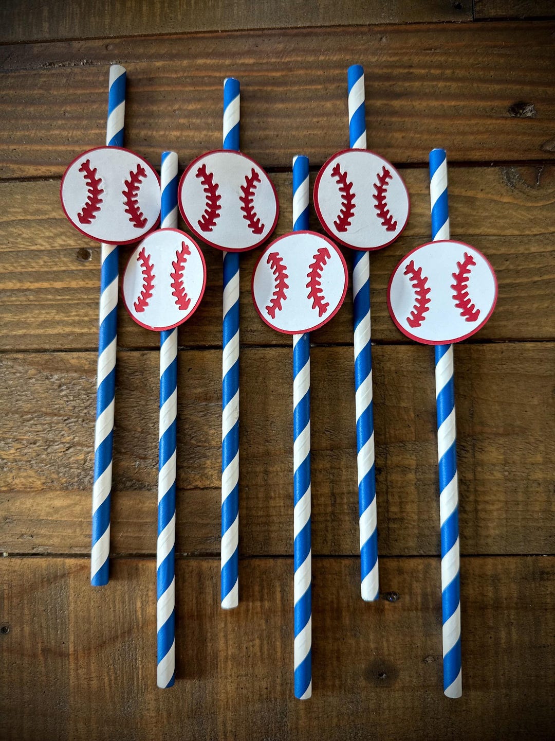 Baseball Straws Baseball Birthday Baseball Party Decor - Etsy