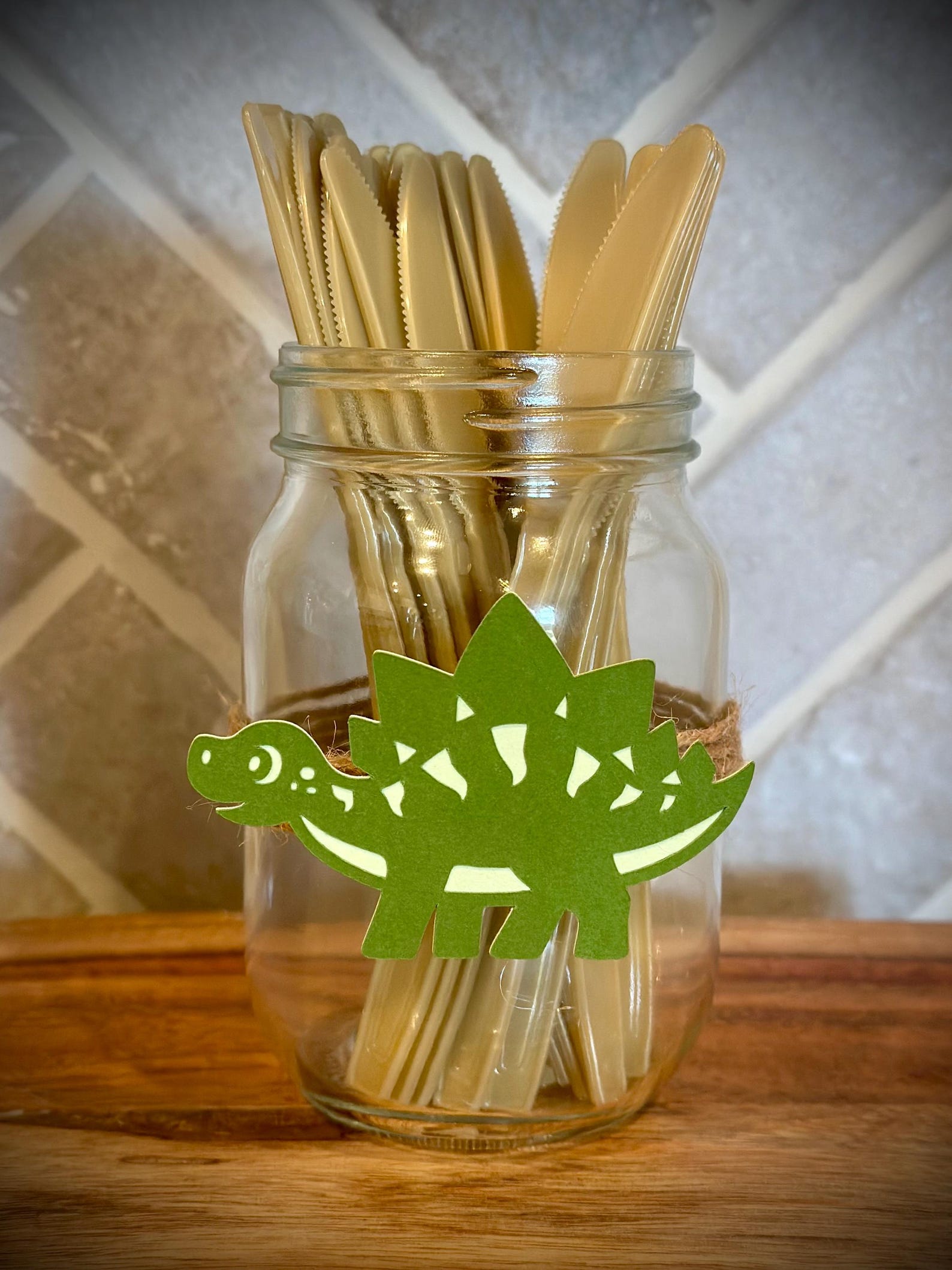 Mason Jar Utensil Set Dinosaur Mason Jars Dinosaur Baby Shower Dinosaur ...