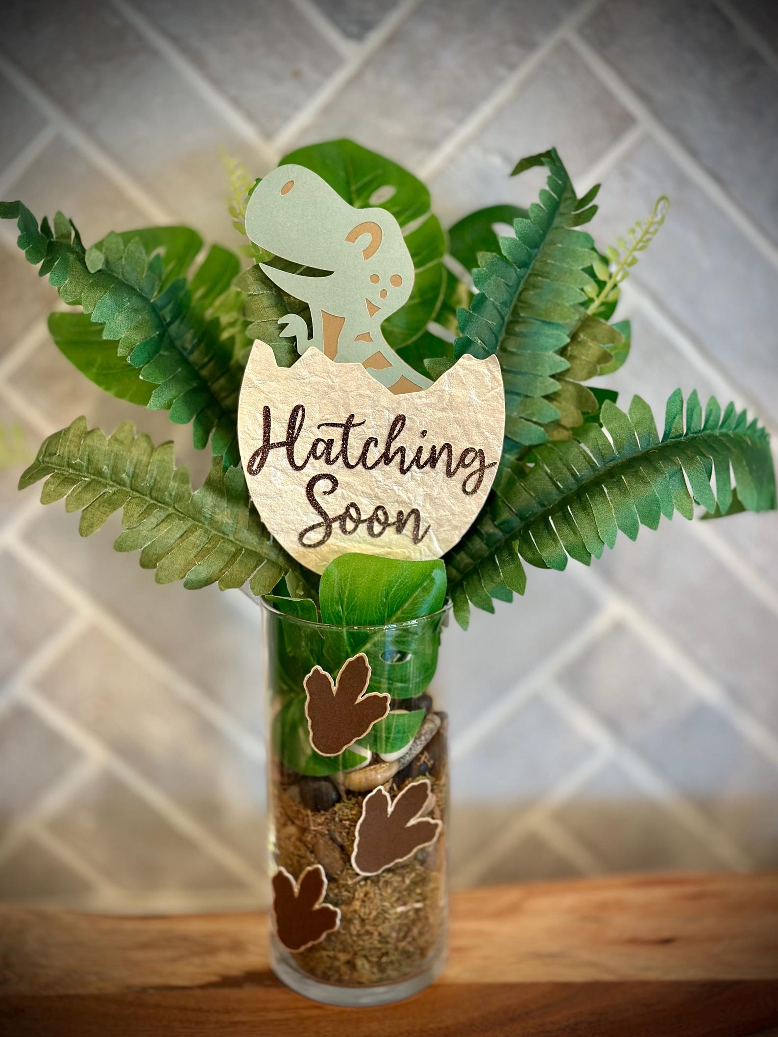 Dinosaur Baby Shower Cake Topper Dino Cake Topper Hatching Soon Cake ...