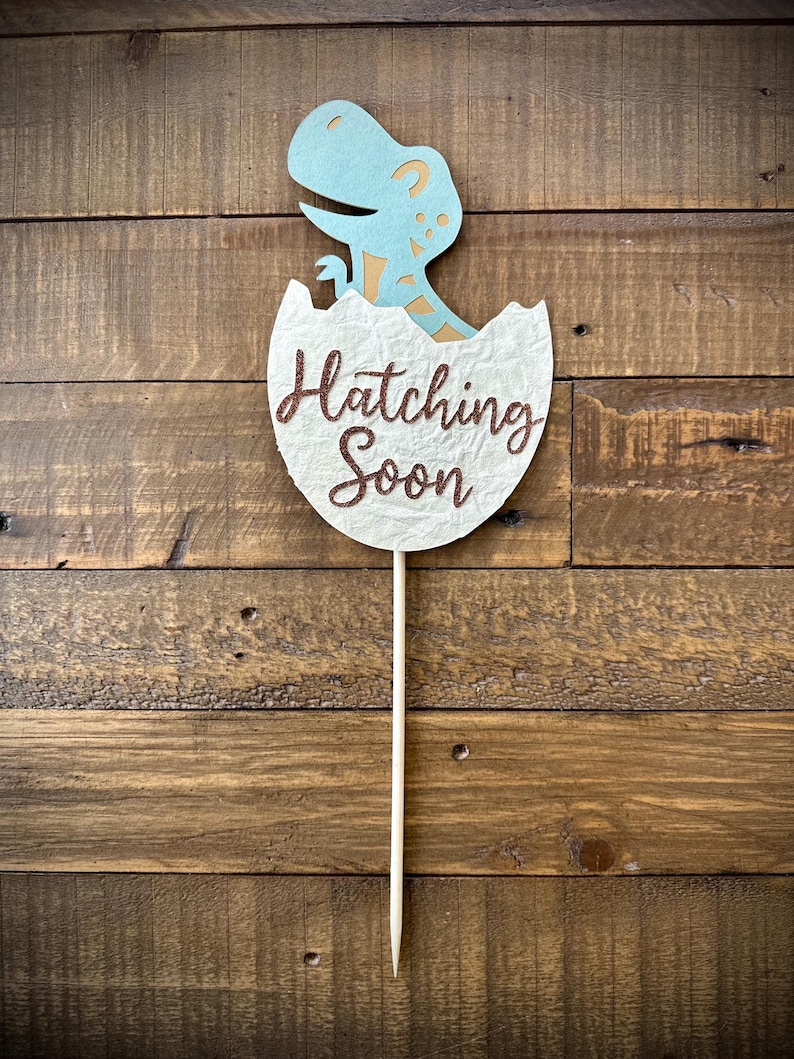 Dinosaur Baby Shower Cake Topper Dino Cake Topper Hatching Soon Cake ...