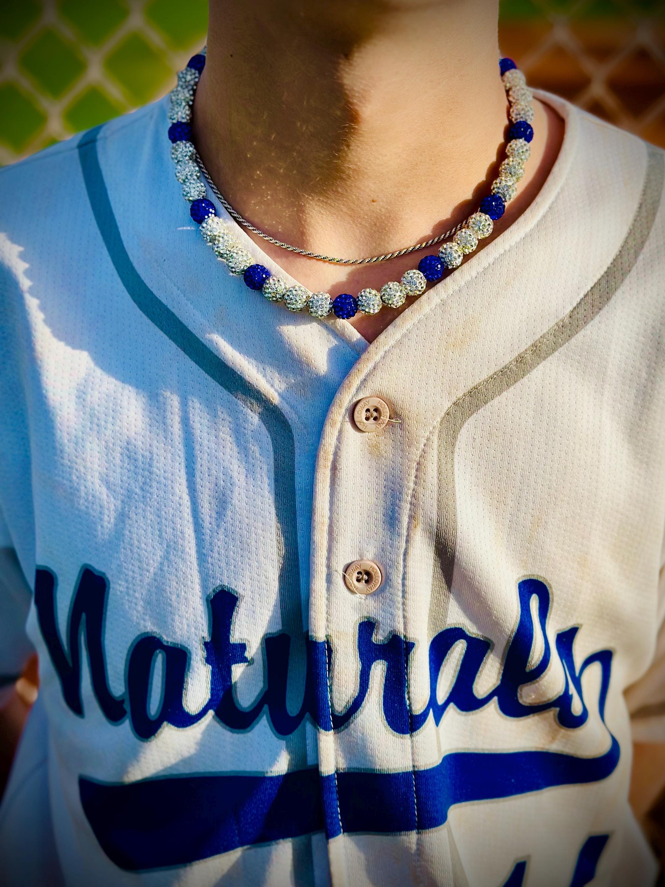 Baseball Necklace Baseball Bling Necklace Rhinestone Beaded Necklace ...