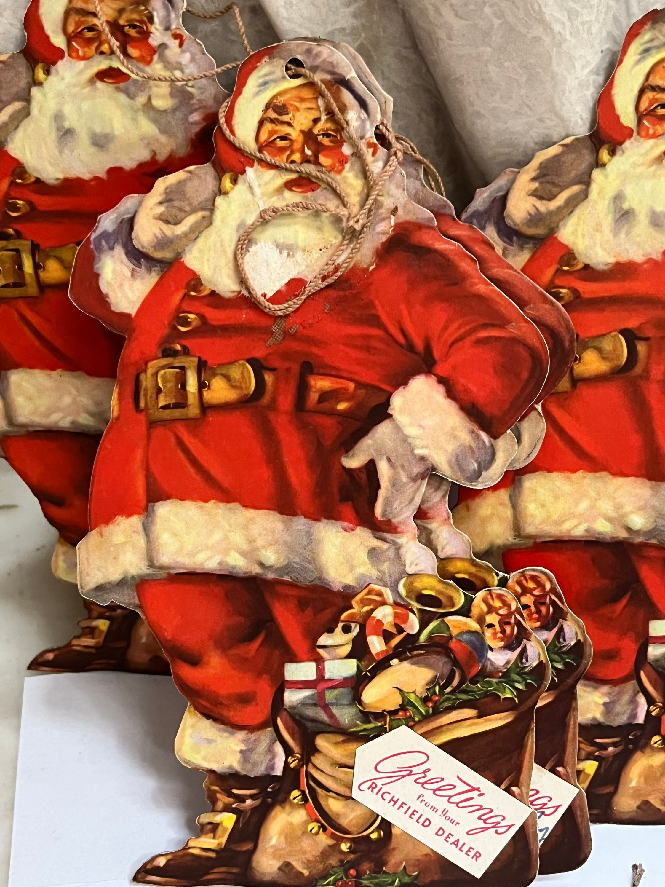 Vintage Santa Double Sided Figure Cards - Etsy